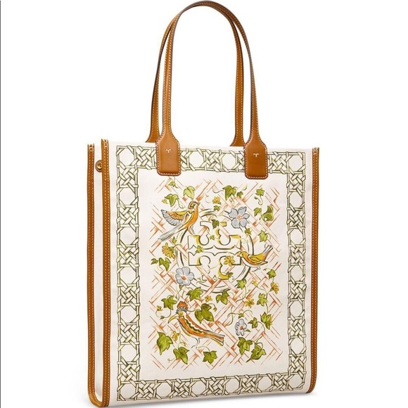 Tory Burch | Bags | Tory Burch Ella Floral Bird Printed Canvas North ...